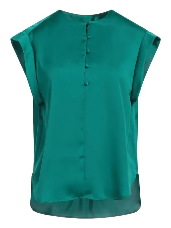 Rag & Bone Plain Color Satin Top - Green