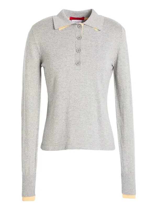 MAXCO. Max&co. Long Sleeve Button Neck Sweater - White