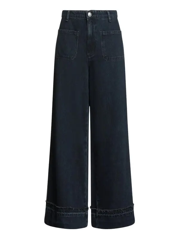 Rag & Bone Wide-leg Dark Wash Jeans - Black