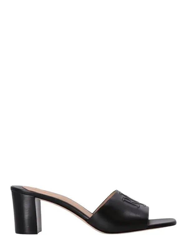 Ralph Lauren Logo Embossed Block Heel Sandals - Black
