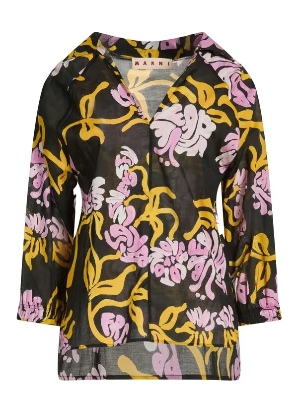 Marni V-neck Kaftan Top - Black