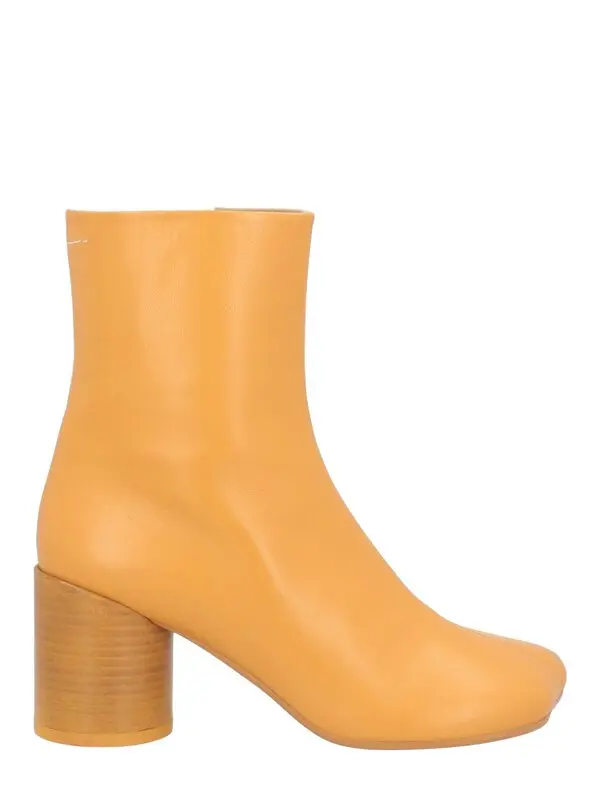 MAISON MARGIELA Square-toe Leather Ankle Boots - Orange