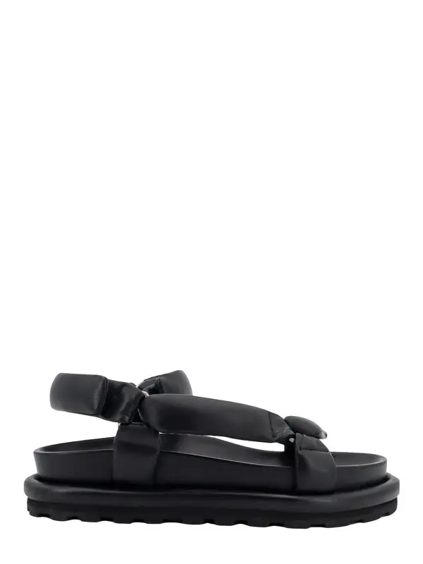JIL SANDER Padded Ankle Strap Sandals - Black
