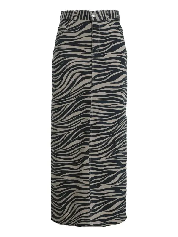 MAXCO. Max&co. Zebra Print Maxi Skirt - Black