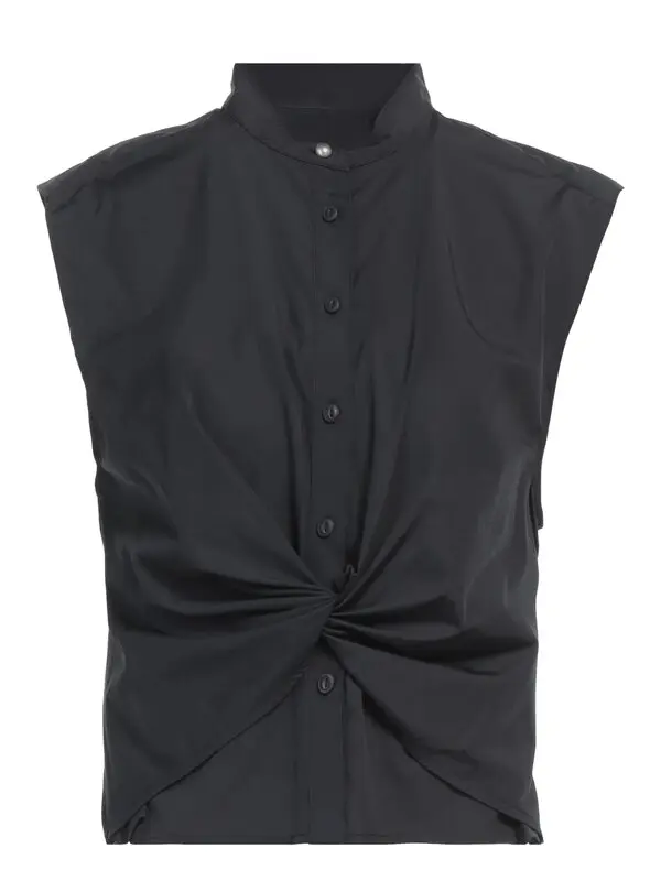 Rag & Bone Sleeveless Mandarin Collar Shirt - Black