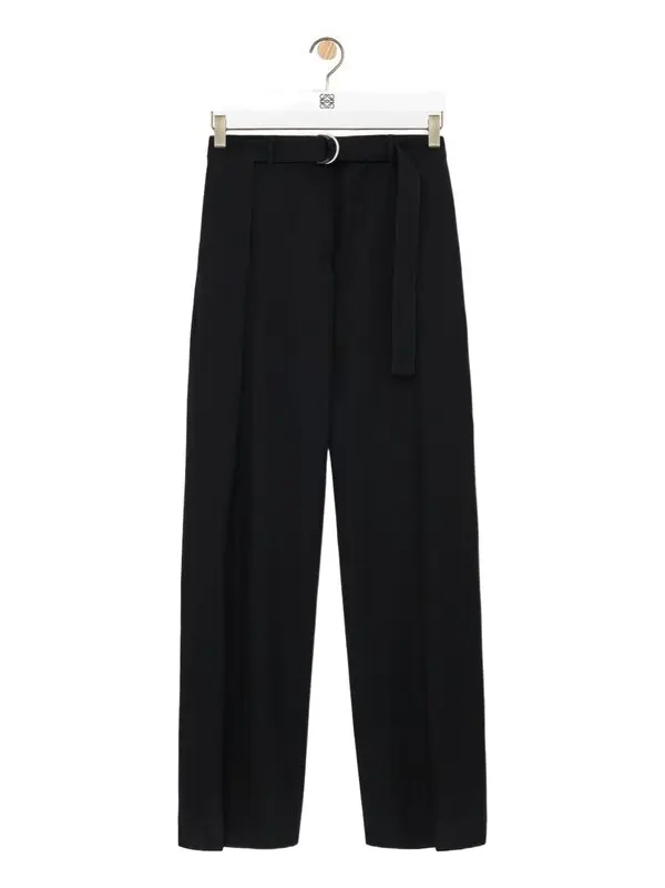 Loewe Belted Wool Trousers - Black
