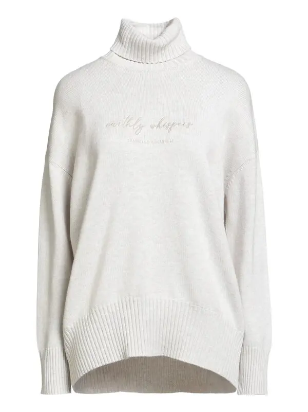 Brunello Cucinelli Long Sleeve Turtleneck Sweater - White