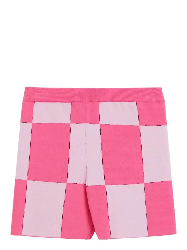 Jacquemus Plaid Knit Shorts - Pink