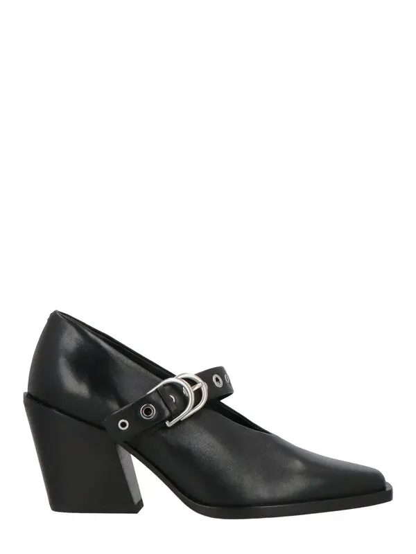 Rag & Bone Square-toe High Heels With Buckled Strap - Black