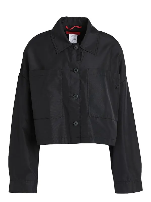 MAXCO. Max&co. Plain Collared Single-breasted Jacket - Black