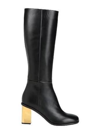Chloé Square-toed Knee-high Boots With Metal Heel - Black