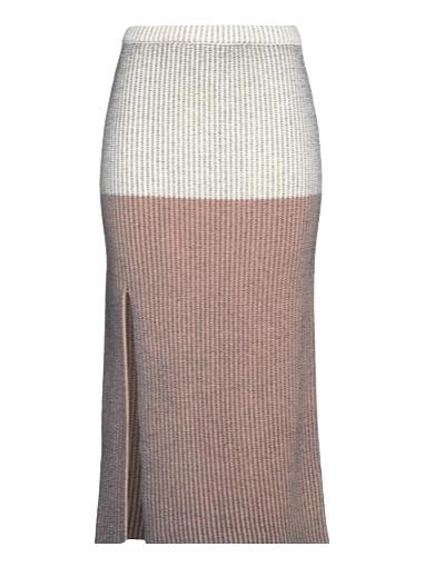 MAISON MARGIELA Ribbed Knit Midi Skirt - Gray
