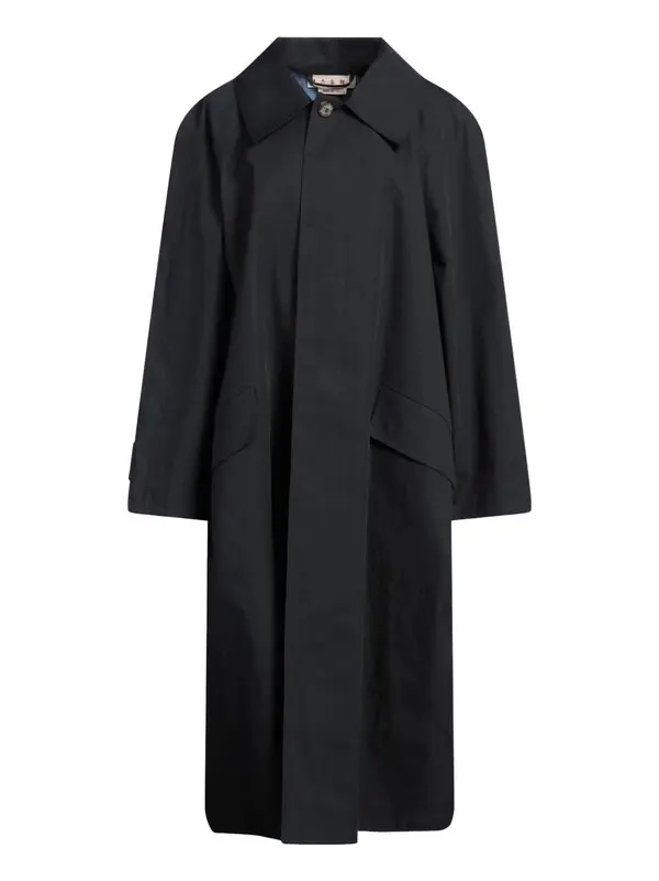 Marni Mackintosh Plain Colour Poplin Long Sleeve Jacket - Black