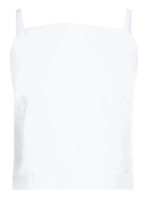Sportmax Square Neck Sleeveless Top - White