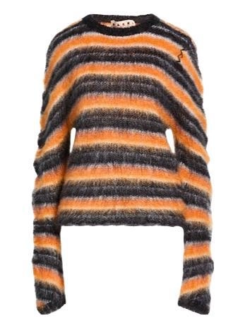 Marni Striped Knitted Crewneck Sweater - Black