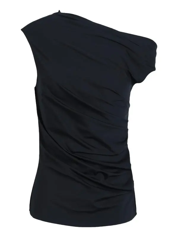 MAXCO. Max&co. Draped Neckline Sleeveless T-shirt - Black