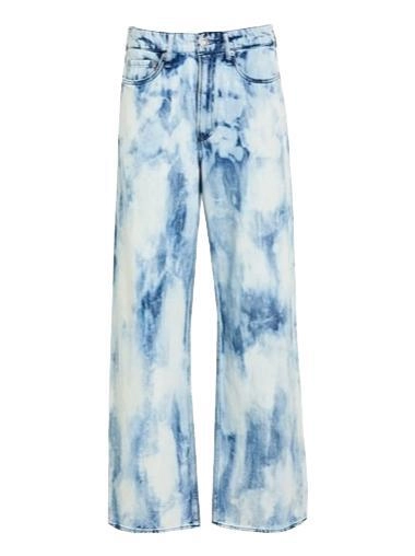 Rag & Bone Wide-leg Jeans With Tie & Dye Print - White