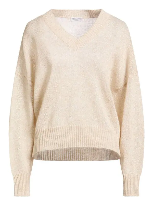 Brunello Cucinelli V-neck Sweater - Nude
