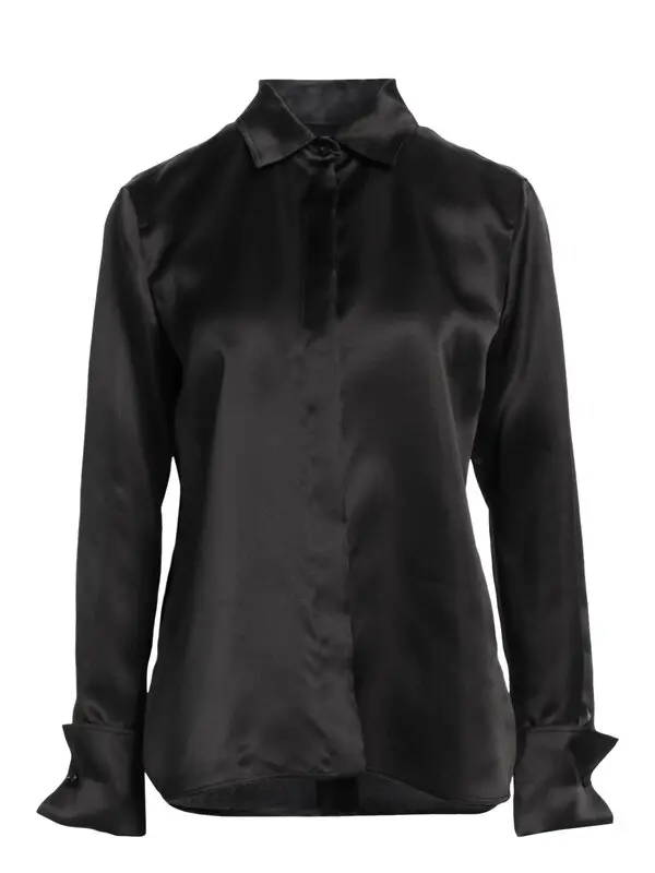 Max Mara Long Sleeve Shirt With Cufflink Cuffs - Black