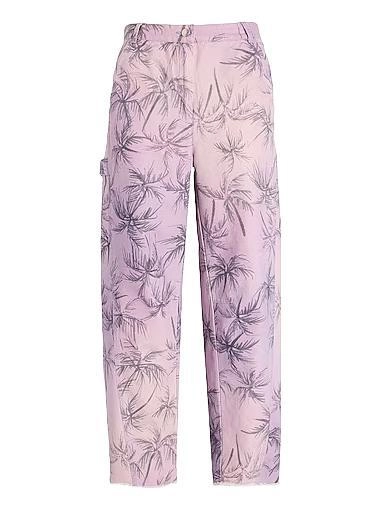 MAXCO. High-waisted Casual Pants With Hawaiian Print - Pink