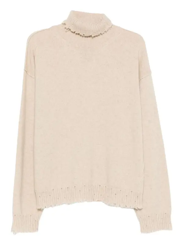UMA WANG Long Sleeve Turtleneck Sweater - Nude