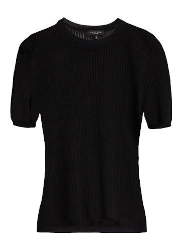 Rag & Bone Short Sleeve Knitted Shirt - Black