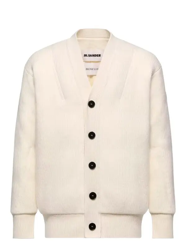 Moncler Jil Sander Padded Wool Cardigan - White