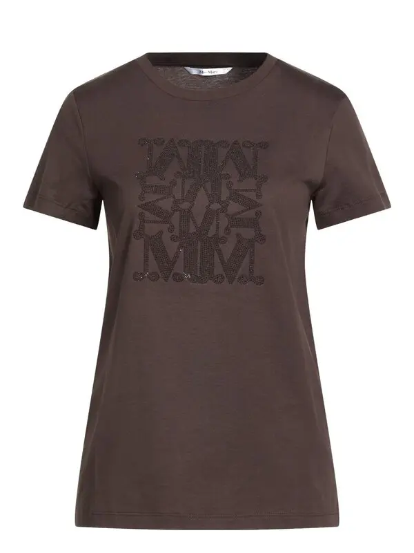 Max Mara Logo Crew Neck T-shirt - Brown