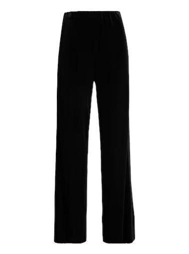 MAXCO. Max&co. Loose High-waisted Velvet Trousers - Black