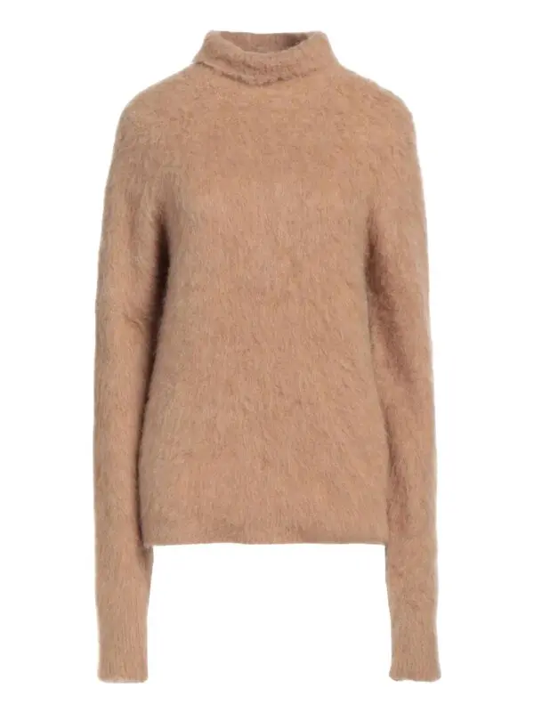 Sportmax Turtleneck Sweater With Brushed Finish - Nude