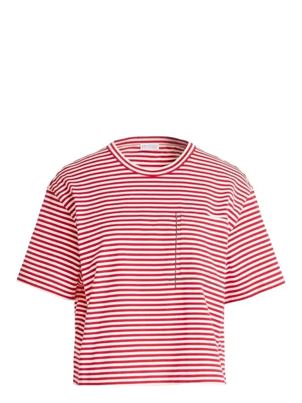 Brunello Cucinelli Striped Print T-shirt - Pink