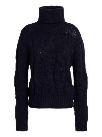 MAXCO. Cable Knit Turtleneck Sweater - Black