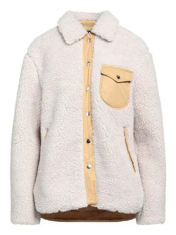 Rag & Bone Solid Color Teddy Fleece Coat - White