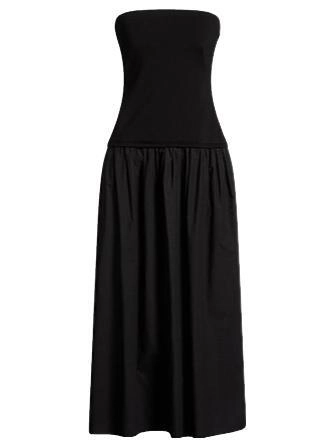 Rag & Bone Strapless Flared Maxi Dress - Black