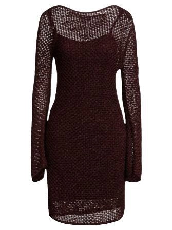 Rag & Bone Open-knit Midi Dress With Scoop Neckline - Black