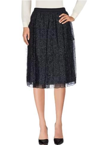 Brunello Cucinelli Double-layered Lace Midi Skirt - Black