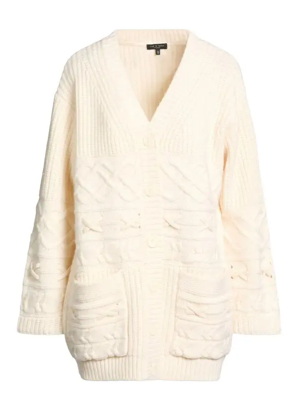 Rag & Bone Plain Colour Cardigan - White