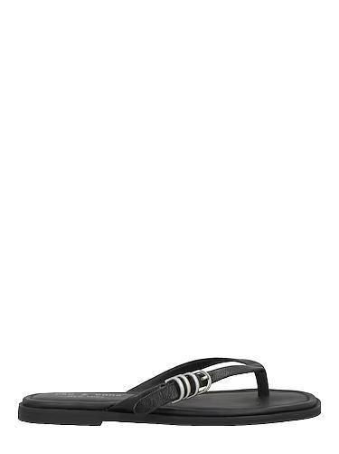 Rag & Bone Leather Thong Sandals With Buckle Detail - Black