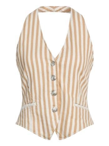 Rag & Bone Striped Sleeveless Halter Top - Nude