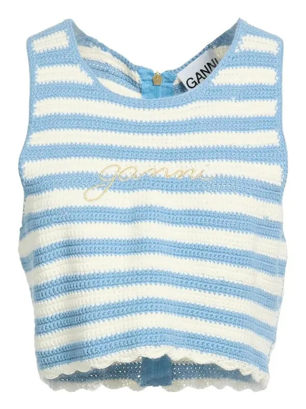GANNI Crochet Vest - Blue