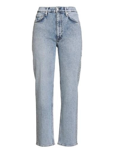 Rag & Bone Crystal Embellished Denim Straight-leg Jeans - Blue