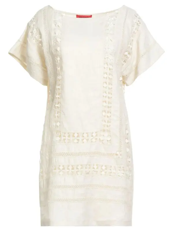 MAXCO. Max&co. Linen Crochet-knit Dress - White