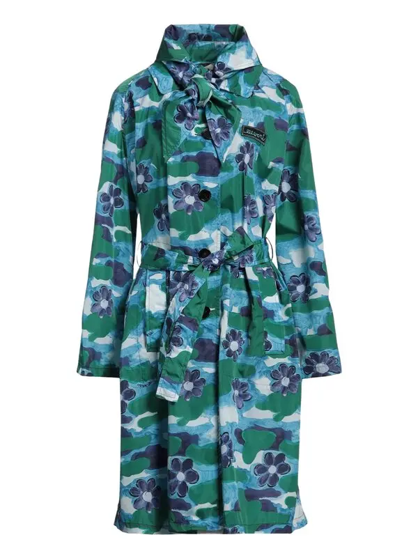 Marni Floral Print Trench Coat - Blue