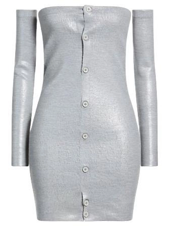 MAISON MARGIELA Off-the-shoulder Button-front Knitted Dress - Gray