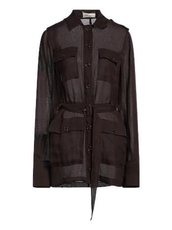 Saint Laurent Belted Shirt Dress - Black