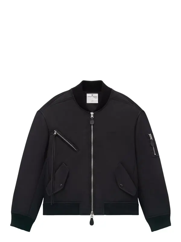 COURREGES Logo-embroidered Bomber Jacket - Black