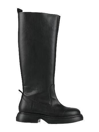 GANNI Knee High Plain Platform Boots - Black