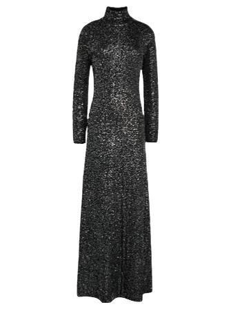 Rag & Bone Sequined Turtleneck Maxi Dress With Open Back - Black