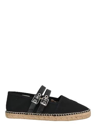 GANNI Canvas Espadrilles With Buckle Fastening - Black