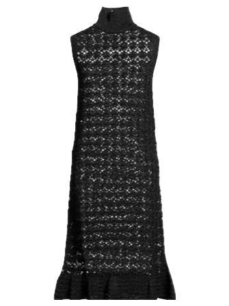 GANNI Sleeveless High Neck Midi Dress - Black